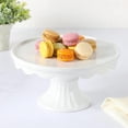 Patterson 10" Round White Stoneware Pedestal Cake Stand, 5.1" Tall ...
