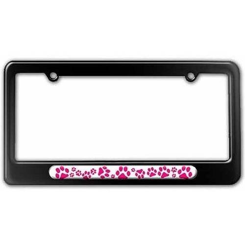 Paw Prints, Hot Pink License Plate Tag Frame, Multiple Colors - Walmart.com