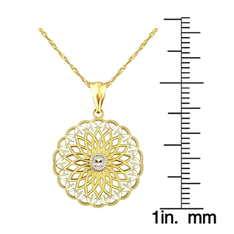 Gold Filigree Disc Pendant