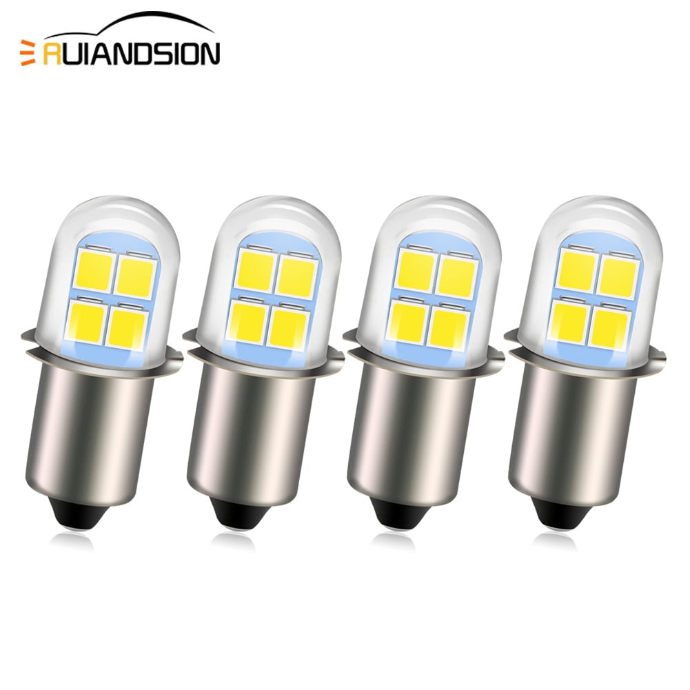 Ruiandsion Flashlight Bulbs Replacement,4-6 Volt P13.5S 2835 White ...
