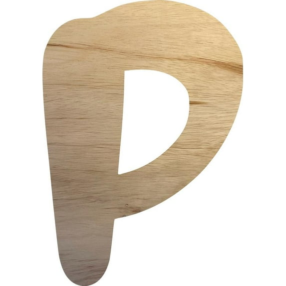 Wood Letter P Craft Shape, Unfinished 14'' Tall Small Kids Wooden ...