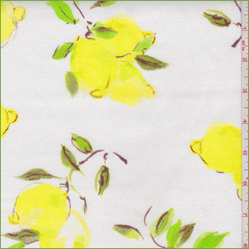 White Lemon Print Stretch Twill, Fabric Sold By the Yard - Walmart.com ...