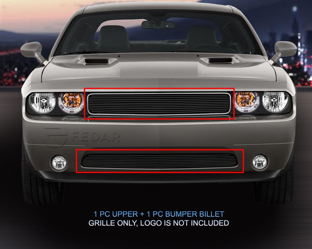 Fedar Billet Grille Combo For 2009-2014 Dodge Challenger - Black Powder ...