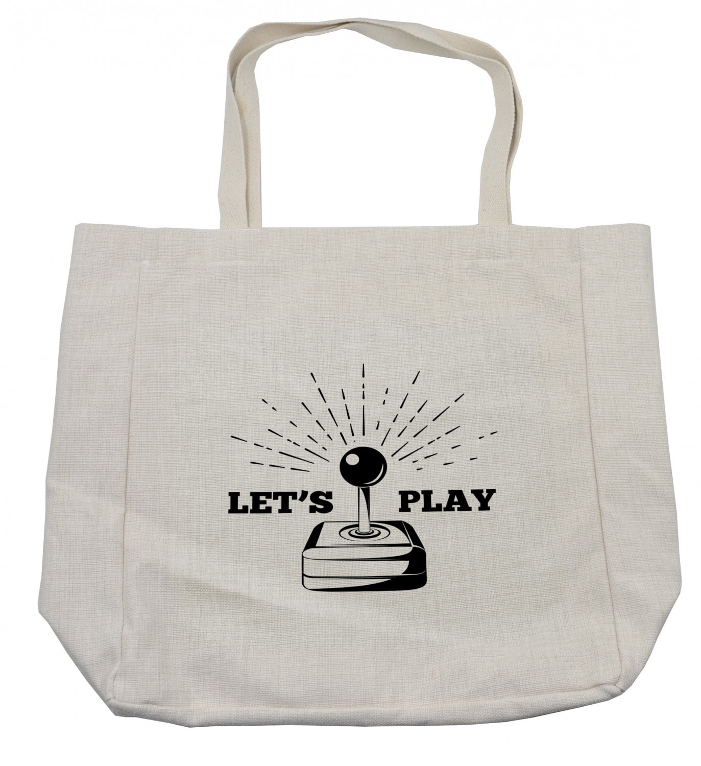 Gaming Shopping Bag, Lets Play Typography Game Vintage Joystick 80's ...