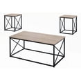 3-piece Living Room Table Set | Black Metal & Brown Laminate | Ample ...