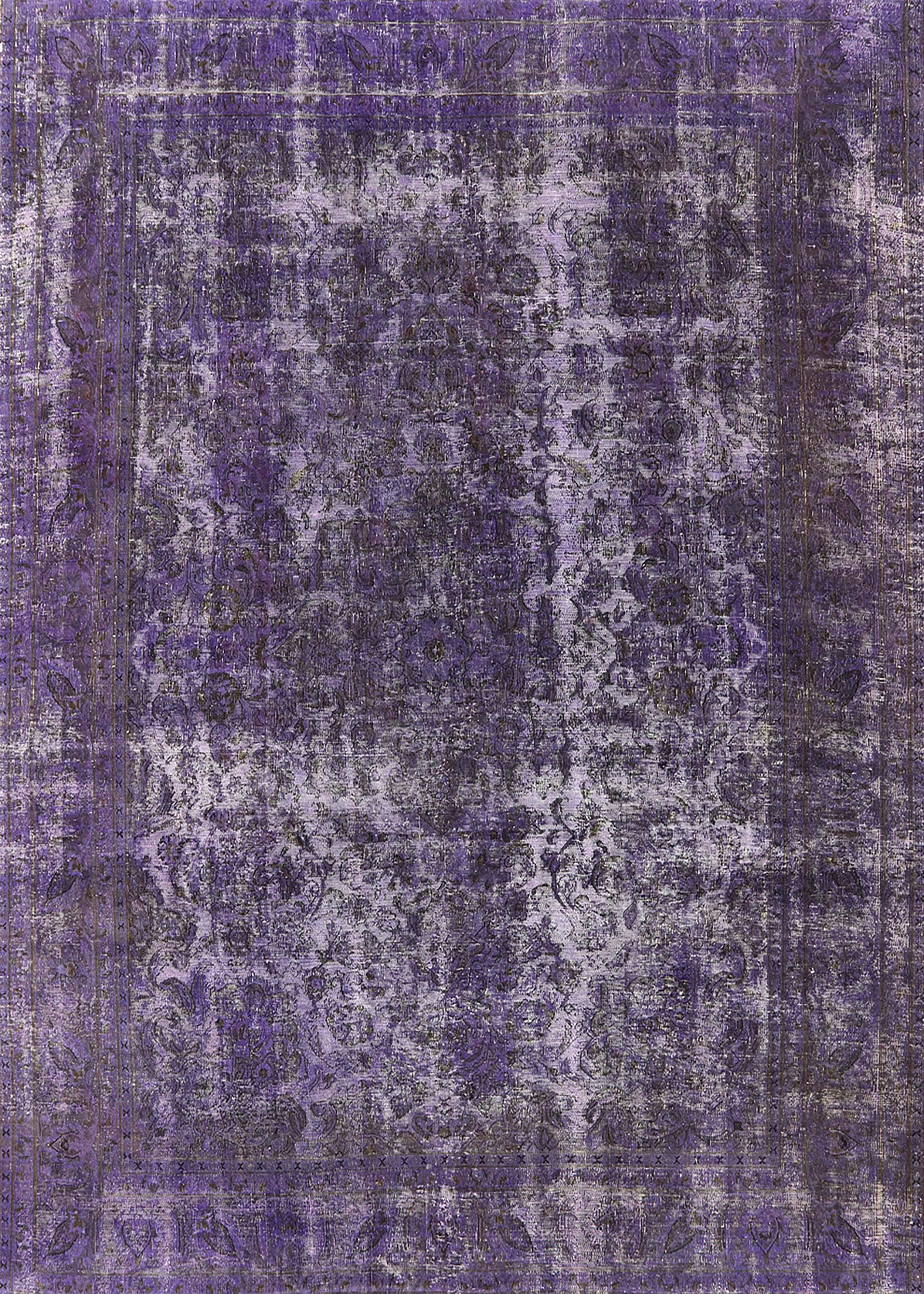Ahgly Company Indoor Rectangle Mid-Century Modern Purple Persian Area ...