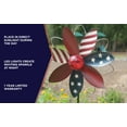 Moonrays 96354 Patriotic Pointed Flower Windmill Solar Stake Light, 2 ...
