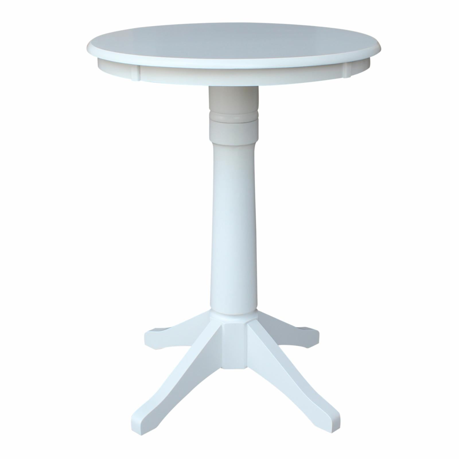 30" Round Pedestal Counter Height Table - White - Walmart.com