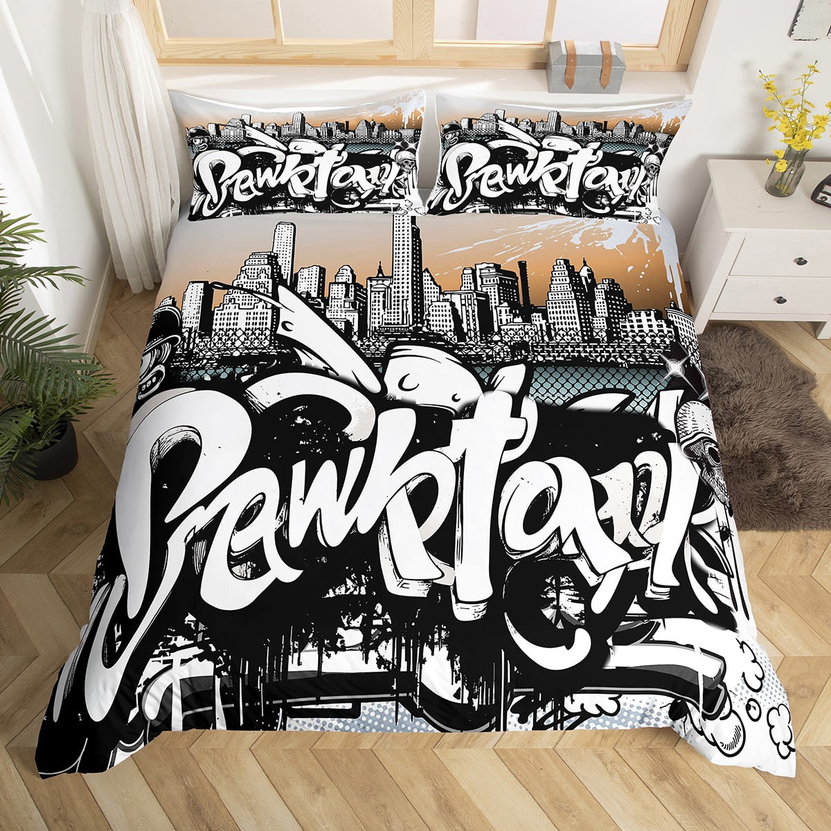 Click here for Erosebridal Black Gray White Duvet Cover Full  Boh... prices