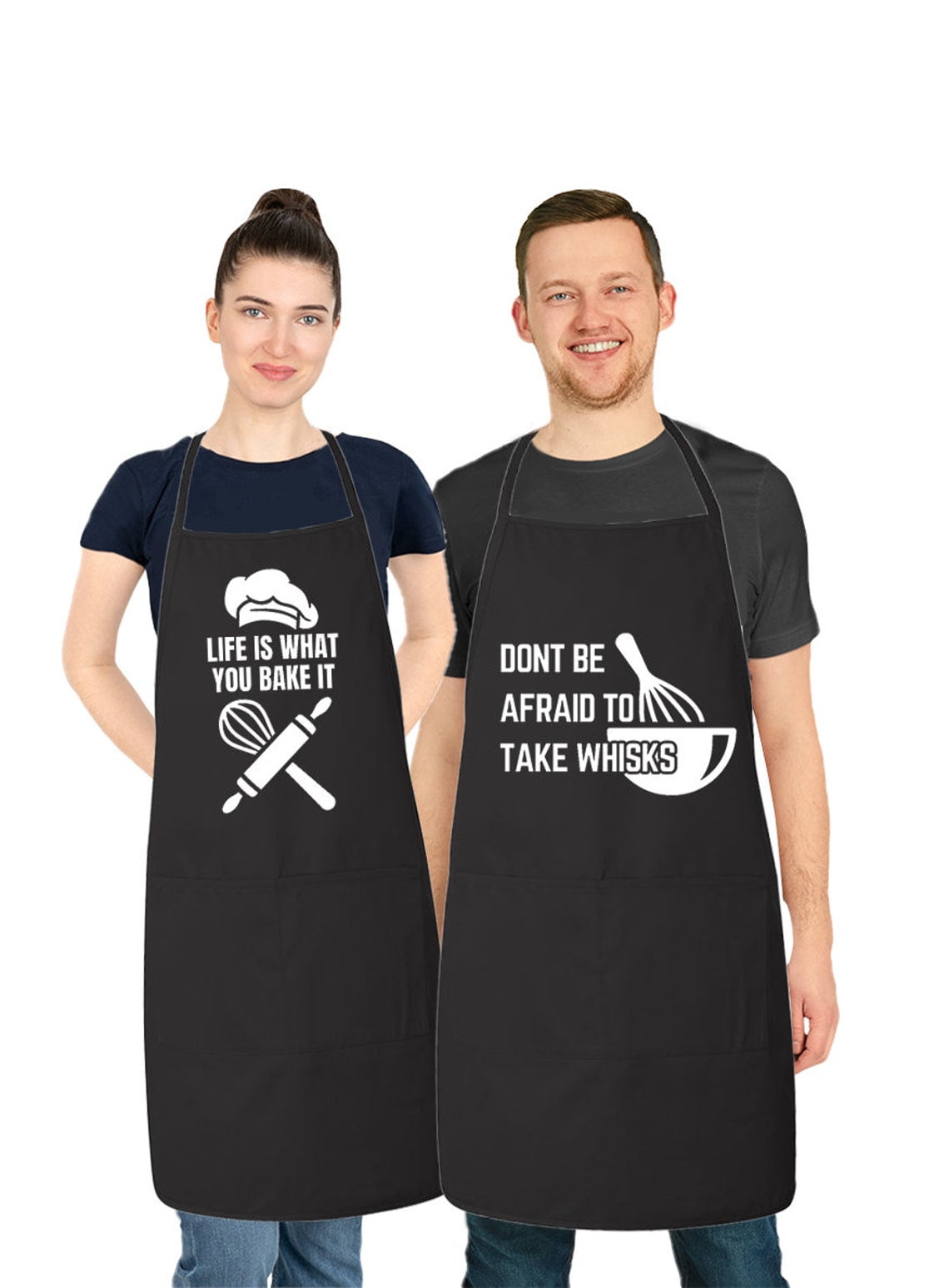 Matching His and Hers Apron Set - Life is what you bake it, dont be ...