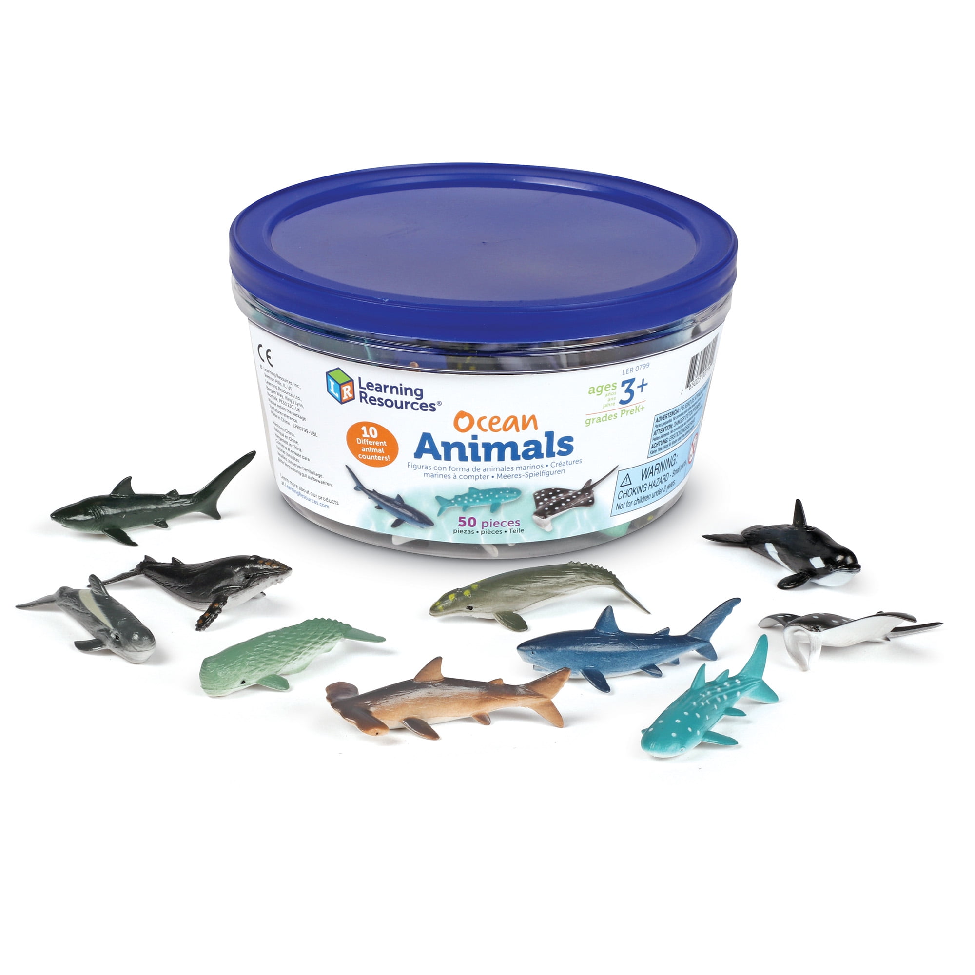 Learning Resources Ocean Animals Counters Imaginative Play Set of 50 ...