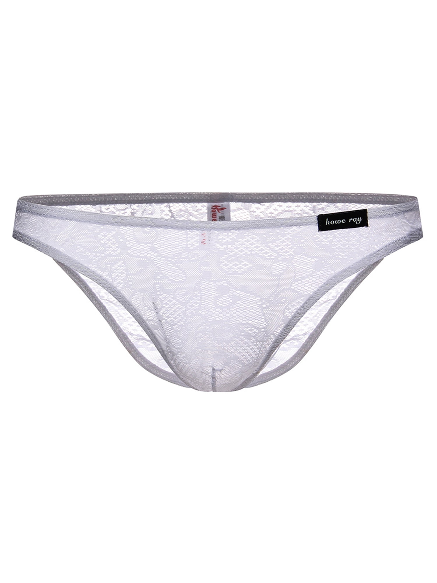 KAMAMEN Men's Sexy Lace Mini Briefs Breathable Underwear Low Waist G ...