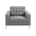 Chic Home Sterling Linen Button Tufted Square Arm Club Chair - Walmart.com
