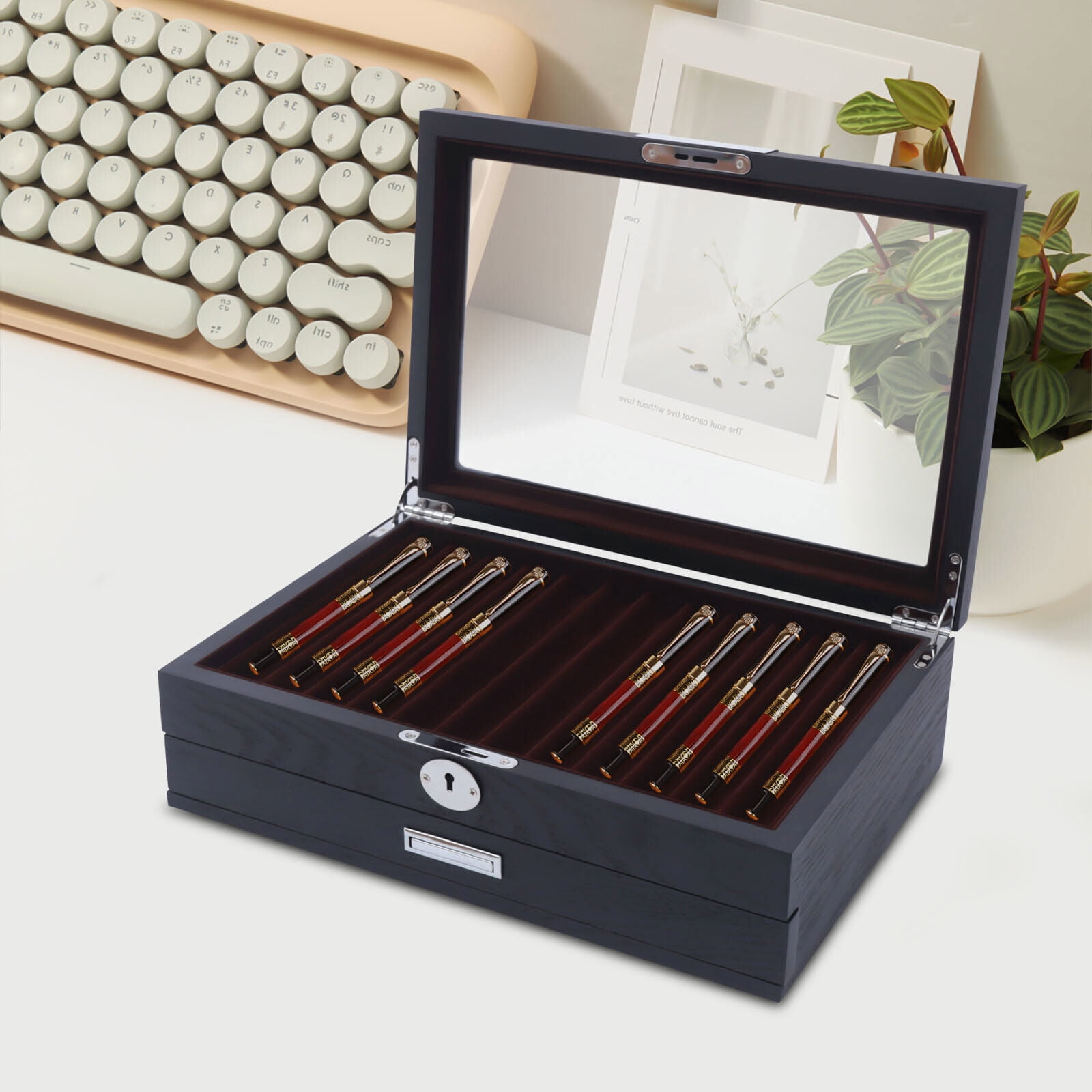 23 Pens Display Box Luxury Fountain Pen Collector 12 Slot Pen Storage ...
