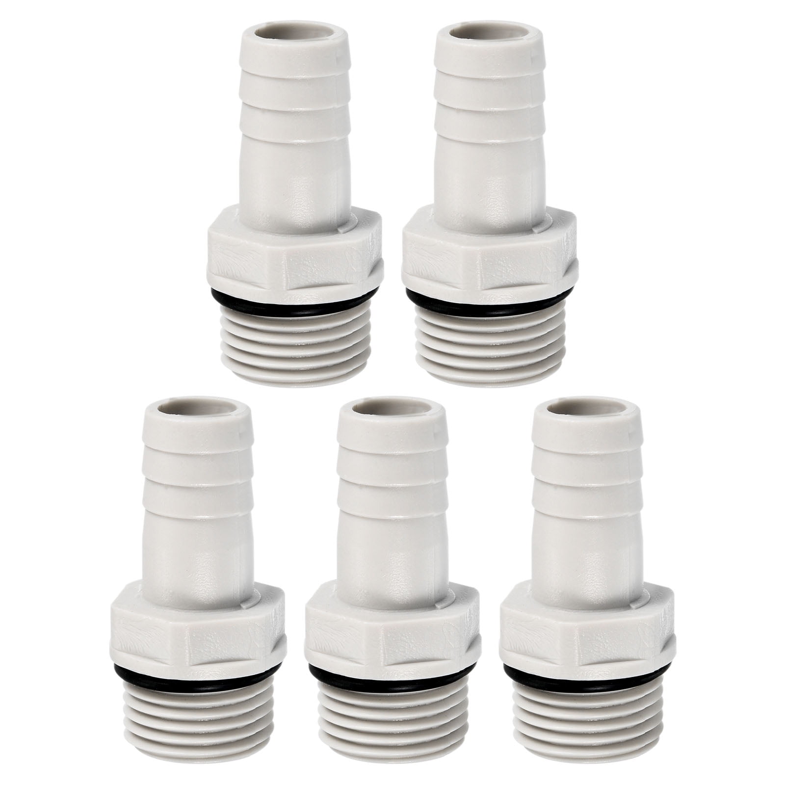 Uxcell Hose Barb Fitting 15mm Barbed G1/2 Male Thread, 5 Pack Pipe ...