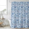 Coastal Vacation Shower Curtain, Blue White Summer Coconut Trees ...
