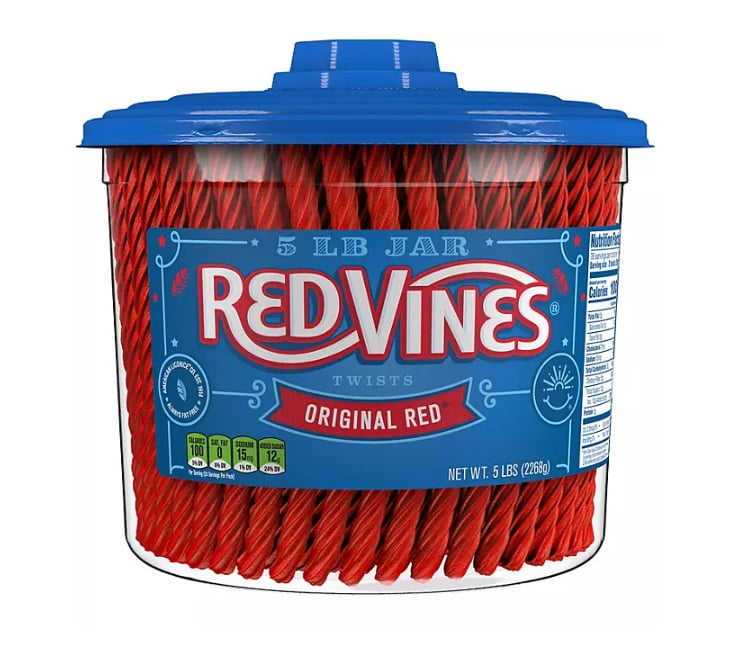 Red Vines Twists Original Red Licorice Bulk Candy Jar (5 lbs ...
