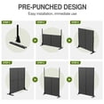MAYEERTY 72x47x16 Inch White Galvanized Steel Privacy Screen, 3 Piece ...