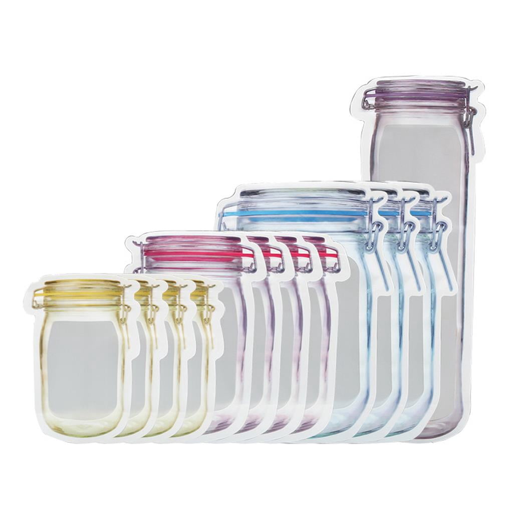 12 Pcs Mason Jar Reusable Zipper Bags zipper bag Fruits Snack Saver Bag ...