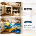 Abstract Art Cabinet Curtains for Kitchen 32"W x 55"L, Blue Yellow ...