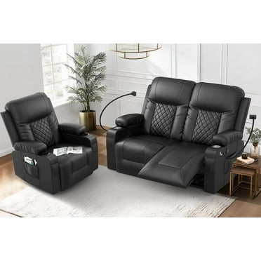 LOBERFVE Recliner Sofa, Double Reclining Loveseat, 2 Seater Sofa Home ...