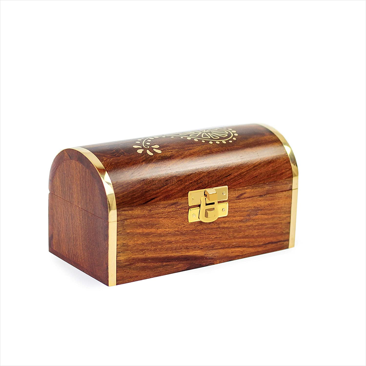 Rosewood Wooden Chest Box With Lid & Lock - Walmart.com
