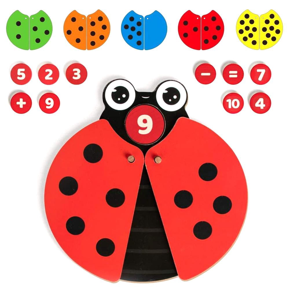 ADVEN Wooden Math Counting Toys Counting Games For Kids Ladybug Toy ADVEN Wooden Math Counting Toys Counting Games For Kids Ladybug Toy