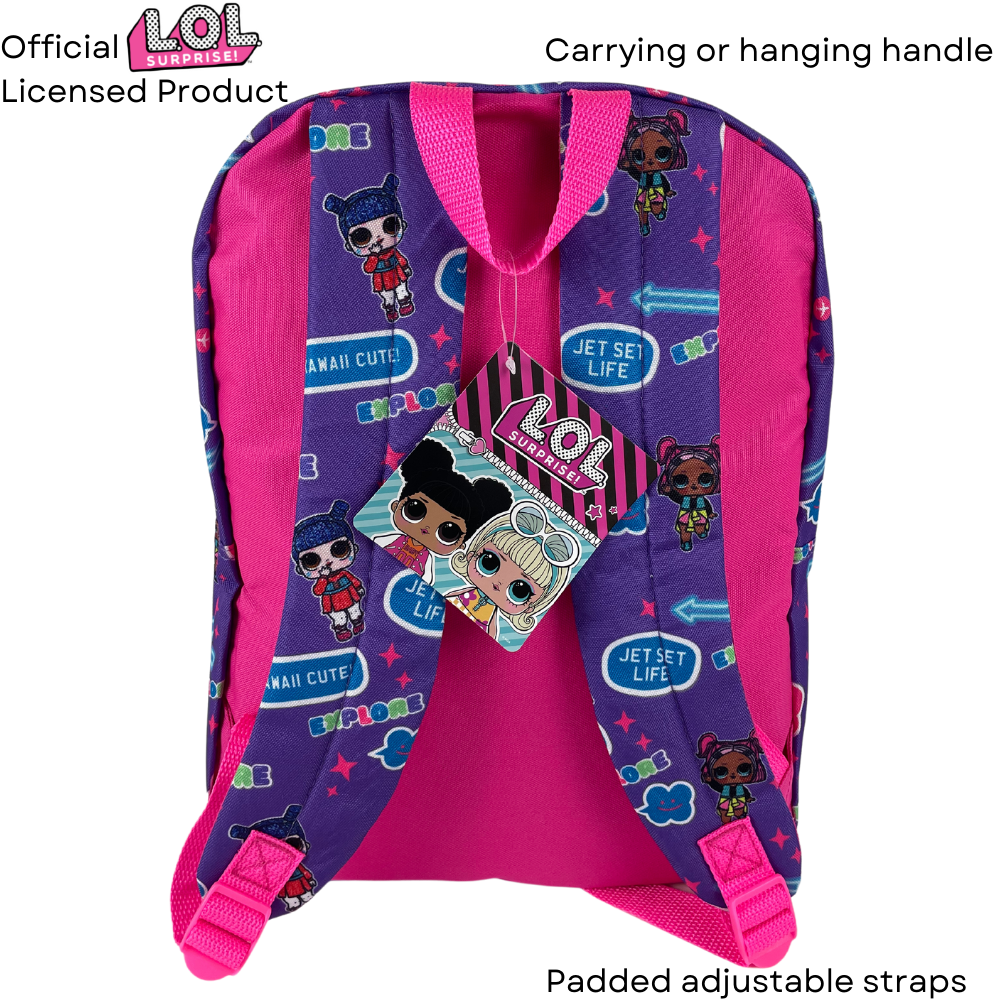 LOL Surprise Girls Backpack LOL Kids School Backpack 16 inch Purple ...