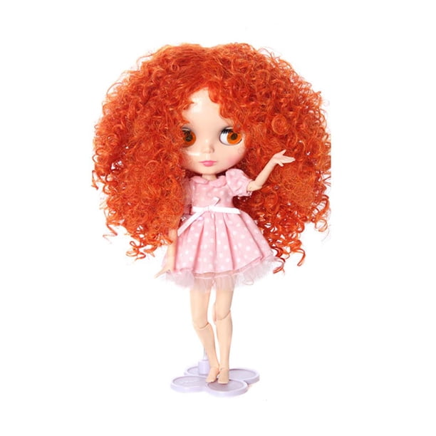 ;Trendige Puppe Perücke Haarteil lockiges / gltes Haar für 12 '' Blythe ...