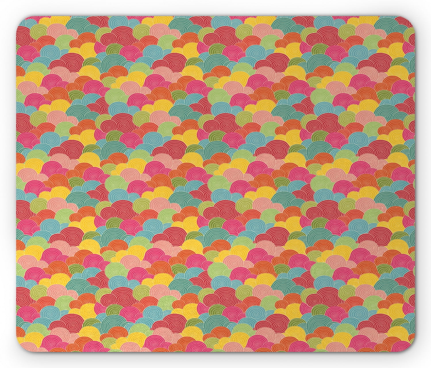 Geometric Mouse Pad, Abstract Colorful Doodle Waves and Curls Pattern ...