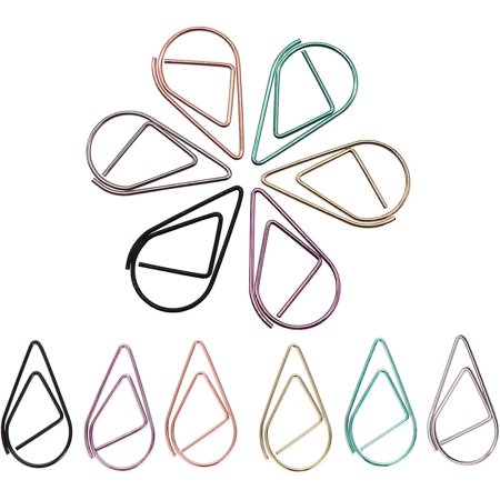TILIYHELLO Large Coloured Paper Clips, Stainless Steel Water Drop ...