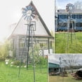 8ft Garden Windmill, Heavy Duty Durable Metal Weather Vane for Backyard ...
