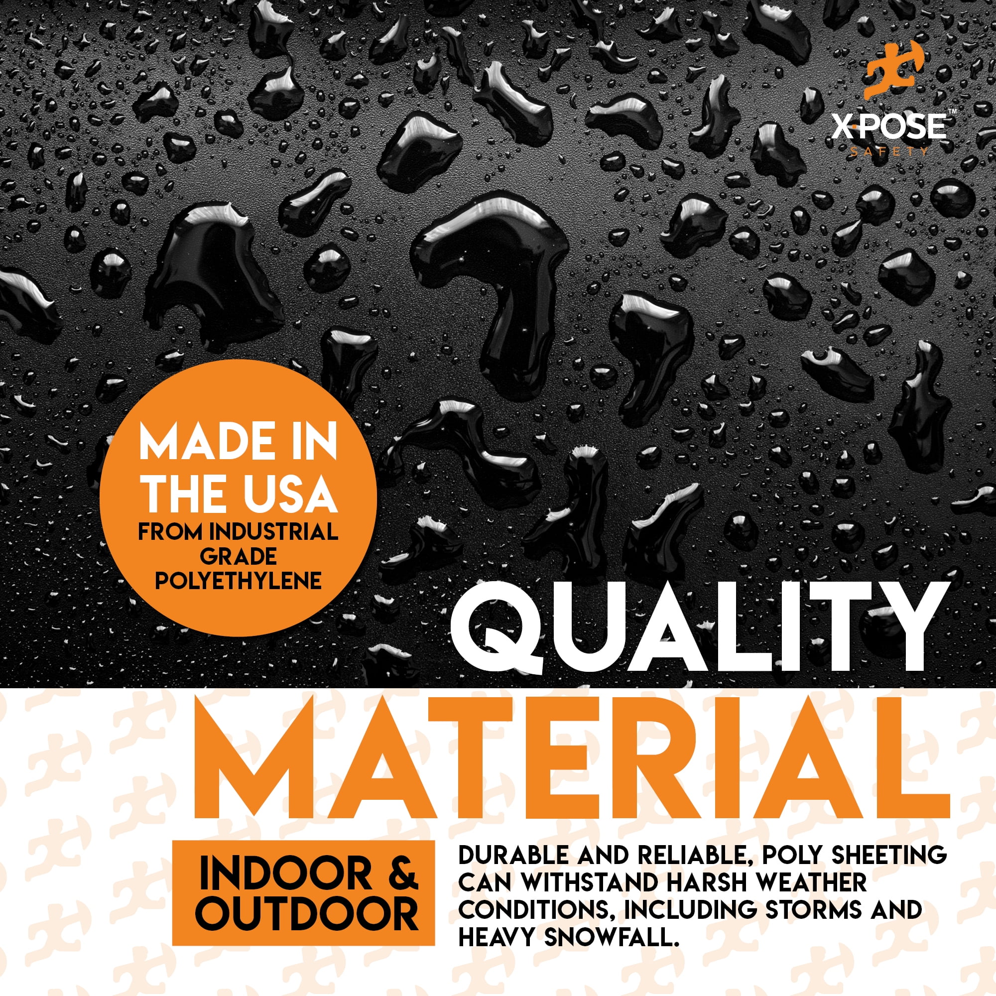 10x100 Feet Heavy Duty Black Poly Sheeting - Waterproof, Dust Protective Tarp by Xpose Safety in ...