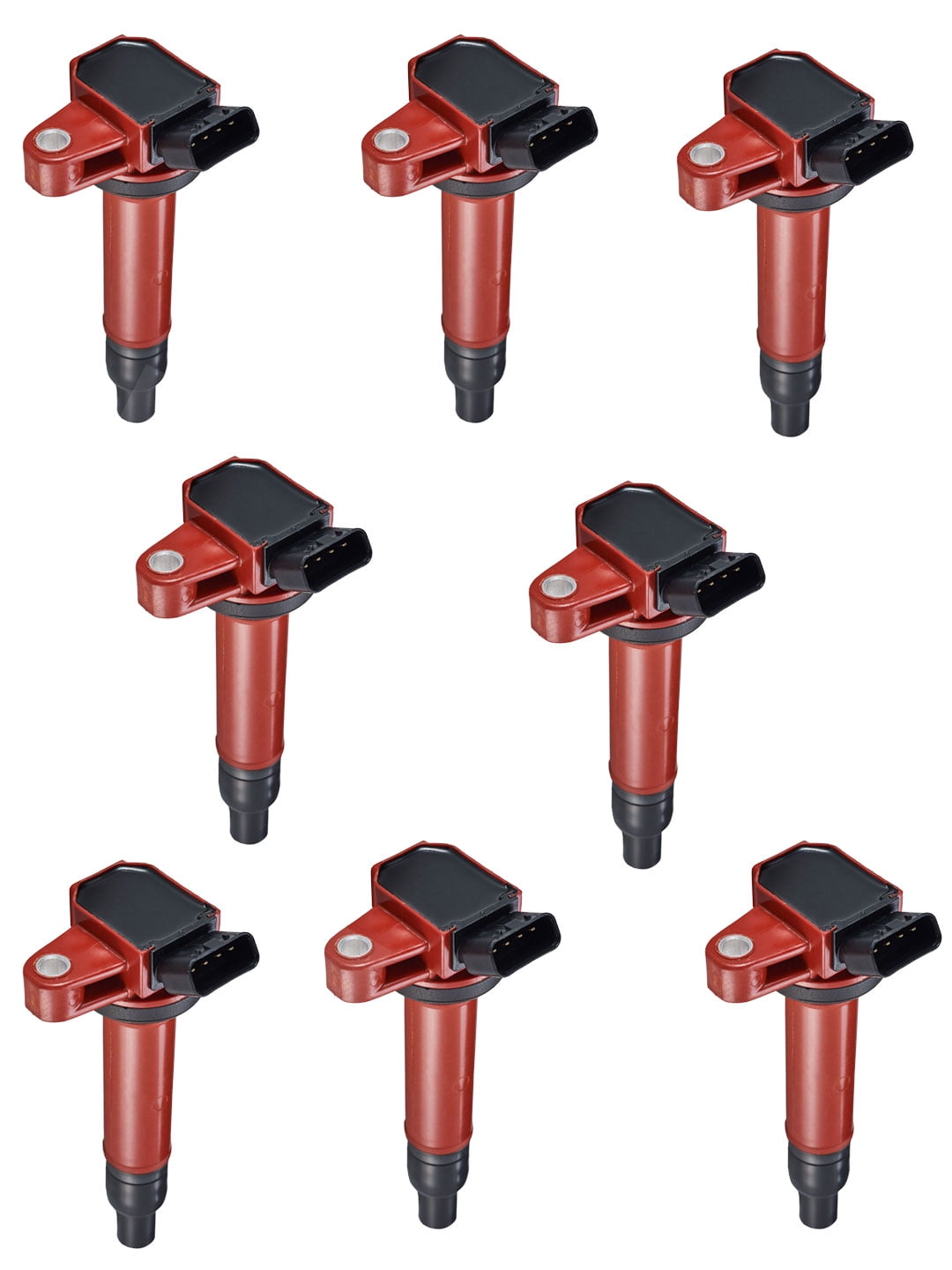 Set of 8 Red Color Ignition Coils Compatible with 2001-2007 Lexus GS430 ...