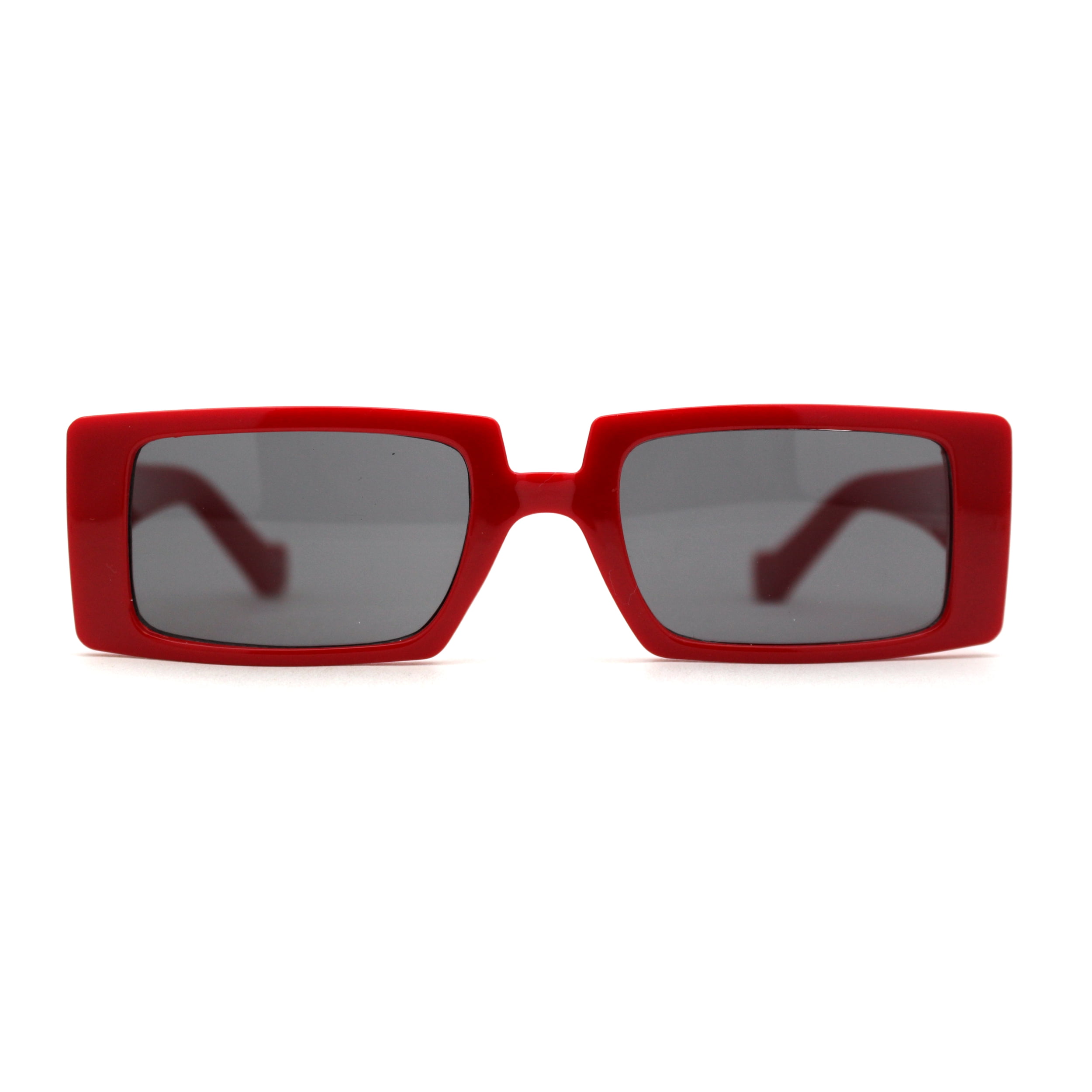 Mod Dad Shade Square Rectangle Plastic Retro Sunglasses Red Black ...