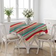 Abstract Colorful Stripe Table Cloth 60x60in, Waterproof Square ...