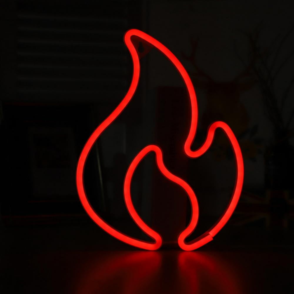 Flame Neon Switches Red And Yellow Flame Nelet Sign In Wall Decoration ...