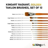 KINGART Radiant Series, Premium Golden Synthetic Brushes, Set of 12 - Walmart.com