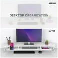 Fenge Dual Monitor Stand, 42.5 Inch Monitor Riser with 12 Color LED ...