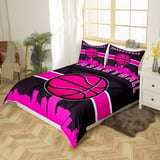 Erosebridal Gamer Duvet Cover Queen Girls Basketball Bedding Sets for Girls, Black Pink ...