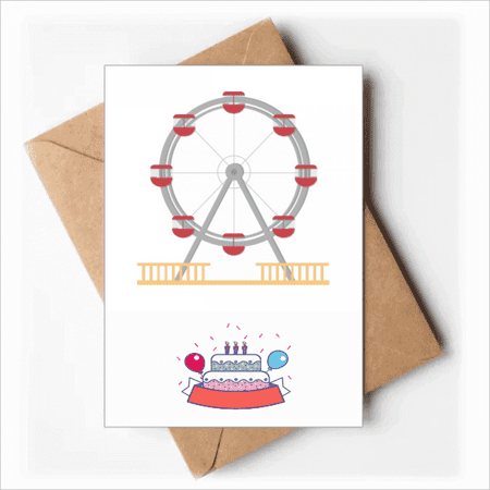 Amusement Park Colourful Ferris Wheel Pattern Happy Birthday Greeting ...