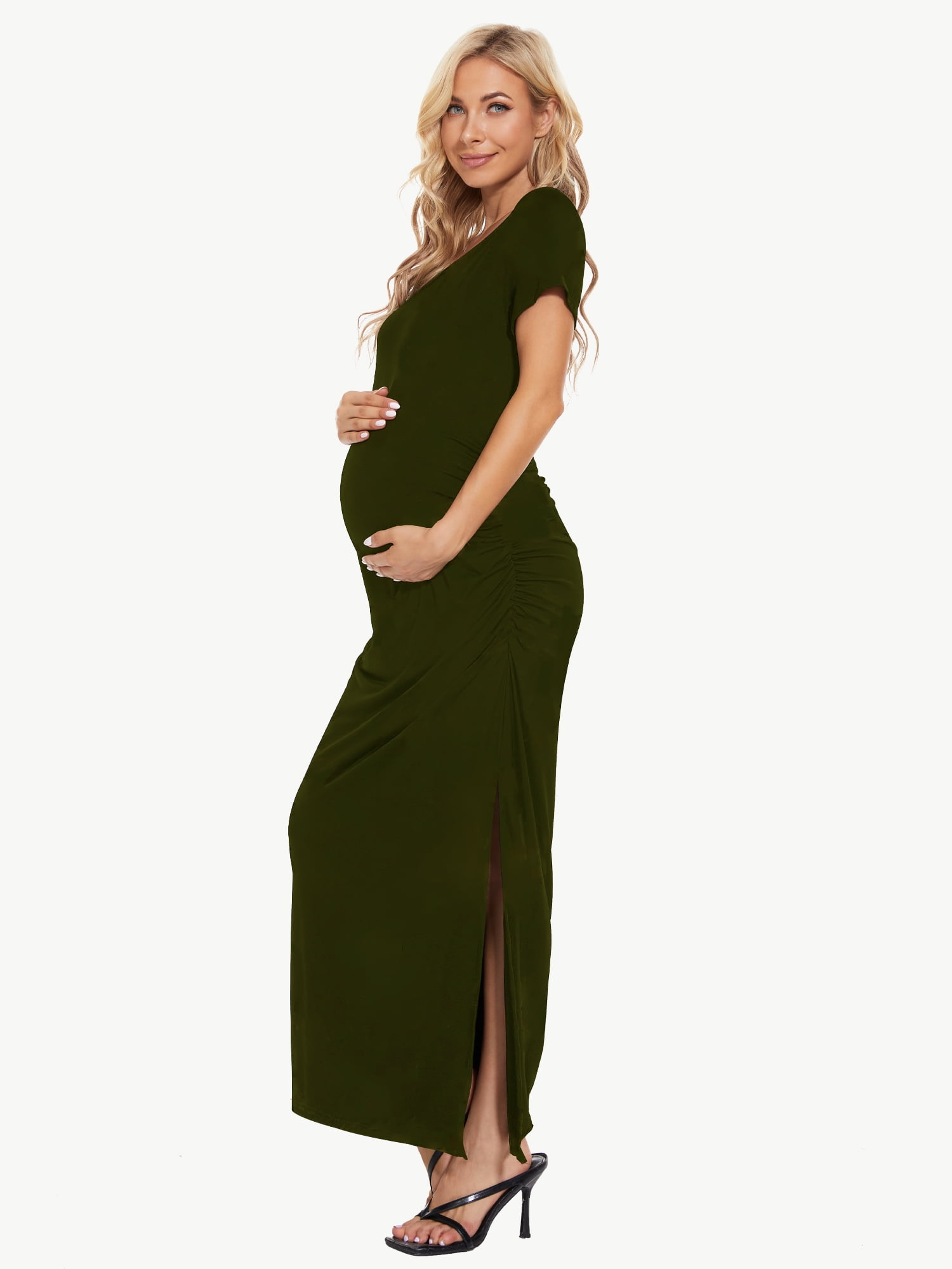 Smallshow Women's Short Sleeve Maternity Dresses Clothes Split ...