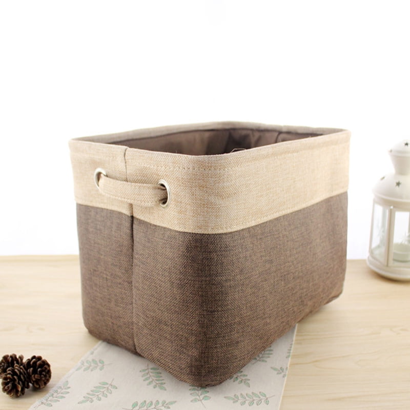 Collapsible Storage Basket Bins, Decorative Foldable Rectangular Linen ...