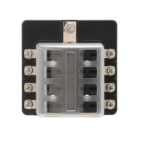 Blade Fuse Block, Output 12-16AWG 8 Way Fuse Holder Block ABS Plastic ...