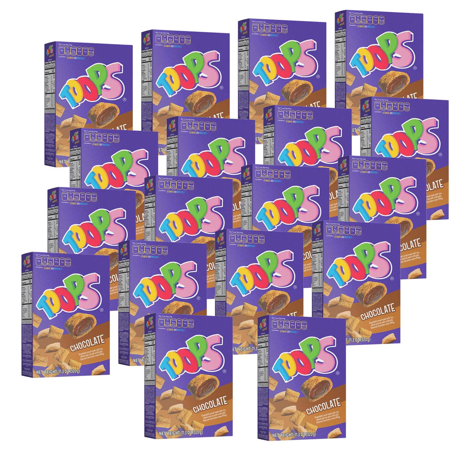 Cereal Relleno TOOPS Sabor Chocolate 18 Pzs 320 grs c/u | Walmart en línea