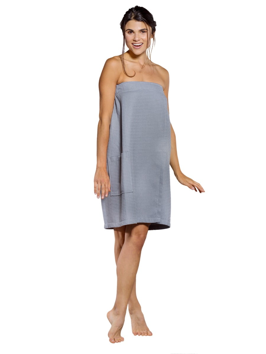 Turquaz Linen Gray Waffle Spa, Bath Wrap - Walmart.com