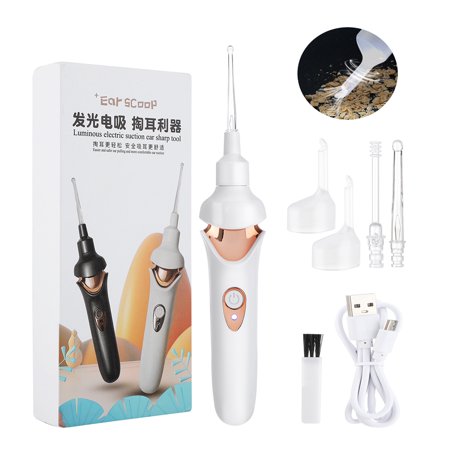 Ear Wax Vacuum Removal Kit, Electric Ear Cleaner with LED Light & Safe ...