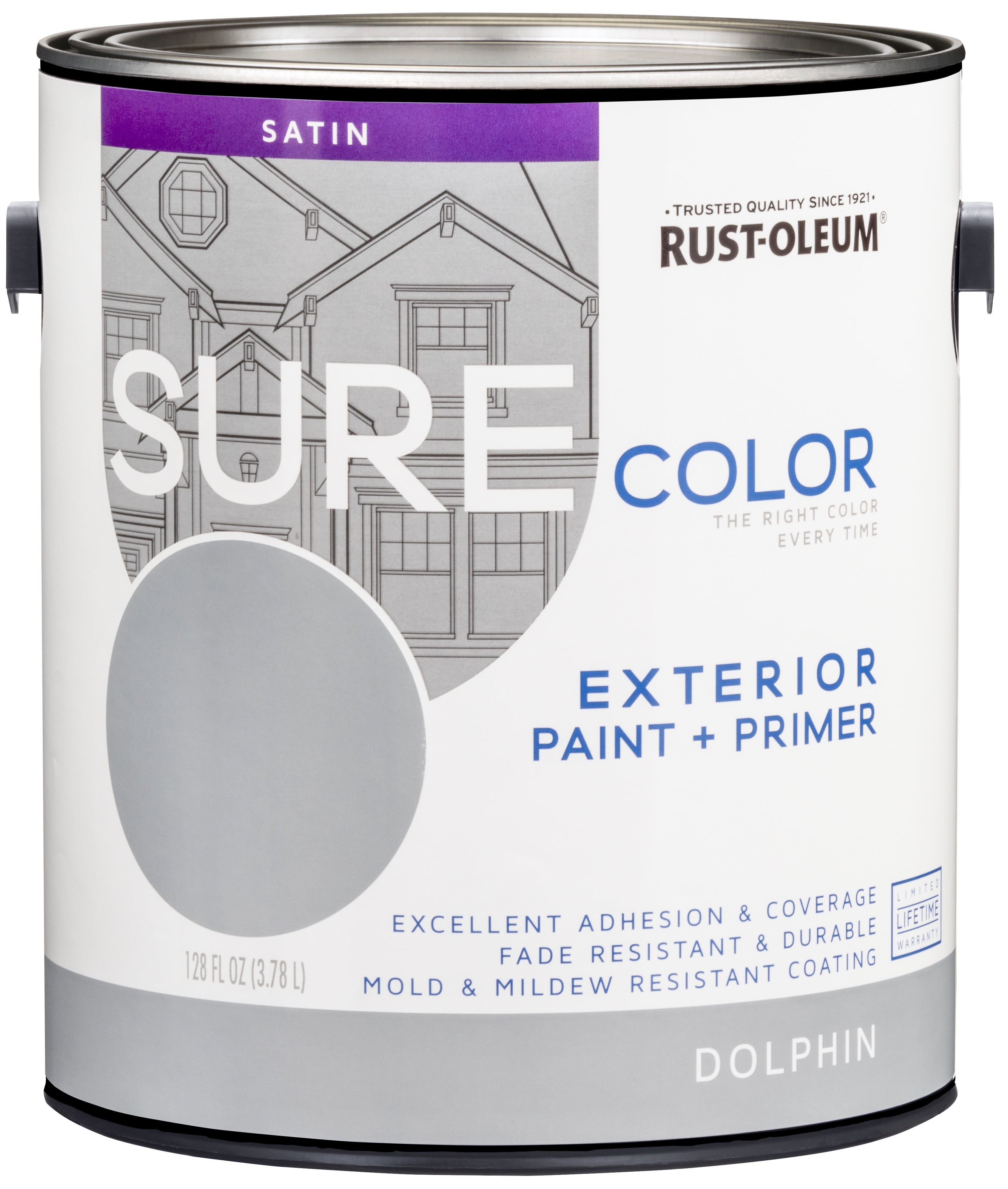 Dolphin, Rust-Oleum Sure Color Exterior Paint + Primer, Satin Finish, 2 ... Dolphin, Rust-Oleum Sure Color Exterior Paint + Primer, Satin Finish, 2 ...