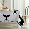 Chilfamy 1pc Black Whale Tails Pattern Print Rectangle Dining ...