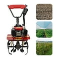 Fichiouy 63cc 4-Stroke Gas Power Equipment Portable Gas Garden Tiller ...